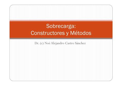 Pdf De Programación Sobrecarga Constructores Y Métodos