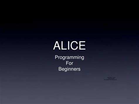 PPT ALICE PowerPoint Presentation Free Download ID
