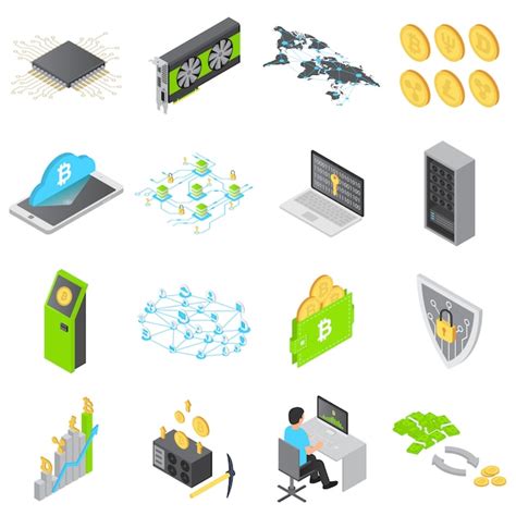 Premium Vector Blockchain Technology Icons Set