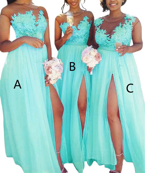 Turquoise Bridesmaid Dresses With Lace Sleeves At Genevieve Tarrant Blog
