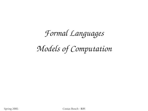 PPT Formal Languages Models Of Computation DOKUMEN TIPS