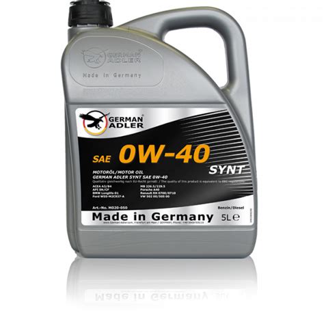 Motor Oil - SAE 0W-40 - GERMAN ADLER - Made in Germany