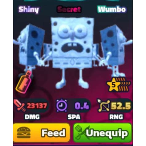 Shiny Wumbo Spongehenge Secret Formula 5 Star Spongebob Tower Defense