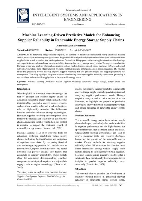Pdf Machine Learning Driven Predictive Models For Enhancing Supplier