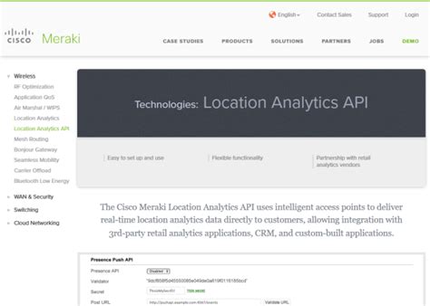 cisco meraki cmx api overview sdk documentation and alternatives