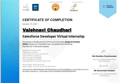 Persistentsystems Smartinternz Salesforce Internship Salesforcedeveloper Opportunity