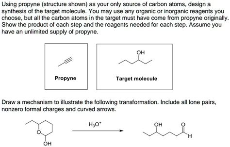 Solved Using Propyne Structure Shown As Your Only Source Of Carbon Atoms Design A Synthesis