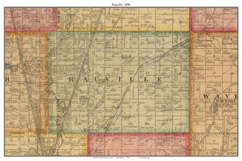 Rauville South Dakota 1898 Old Town Map Custom Print Codington Co Old Maps
