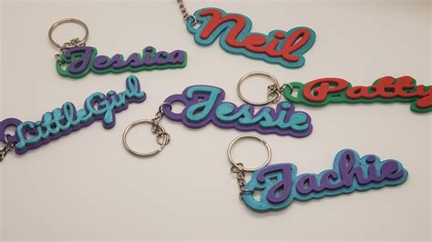 Custom Name Keychain 3d Printed Personalized Key Chain Custom Name Tag Keyring Id Tag