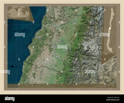 Maule Region Of Chile High Resolution Satellite Map Locations And