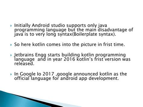 Presentation On Kotlin Programming Languagepptx Programming