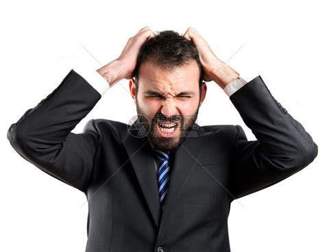 年轻人对白色背景感到愤怒高清图片下载 正版图片504794936 摄图网