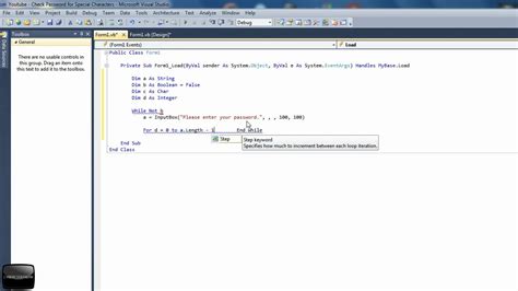 Vb 2010 Tutorial Check Password For Special Characters Youtube