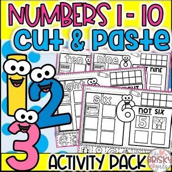 Numbers 1 10 Cut And Paste Kindergarten Math Numbers Alphabet