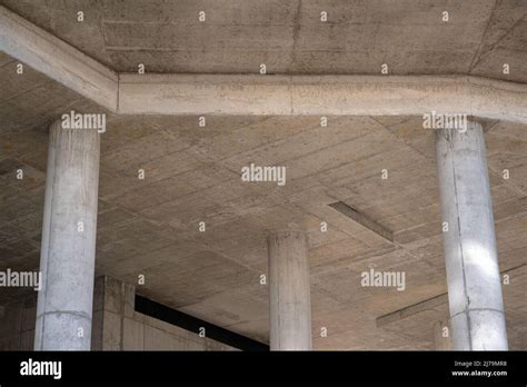 Abstract Building Architecture Concept Concrete Structure Column Construction Site Stock Photo