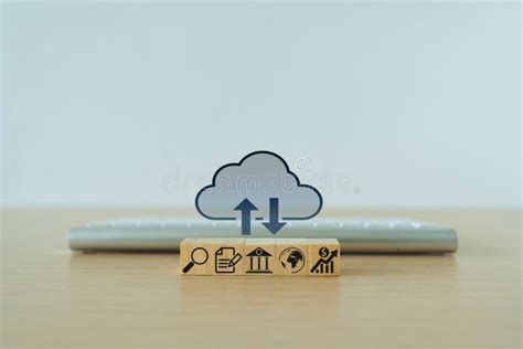 Man Using Cloud Technology System With Business Information Networking Stock Image Image Of