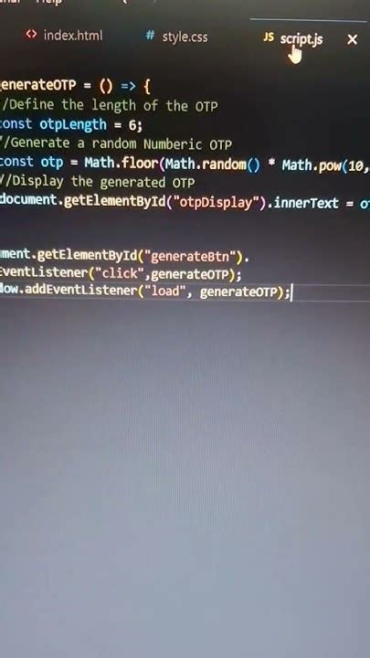 A1otp Generator Using Html Css Javascript Html Css Javascript Coding Otp Generator