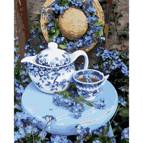 Картина по номерам Strateg Премиум Чаепитие с лаком и уровнем Va 3757 40х50 фото отзывы