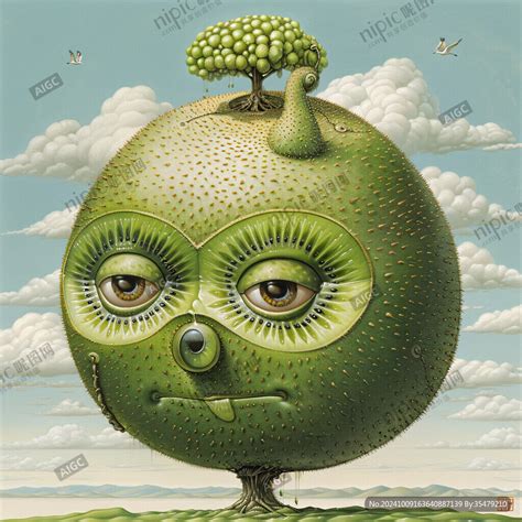 Ai创作图外星生物手绘图插画 超现实主义意境画 创意另类图片 丑苹果插画海报 3d卡通画 超现实主义画作 3d立体插画风格 另类高清图片 立体卡通画 超现实意境画 创意猕猴桃 卡通立体画 环境