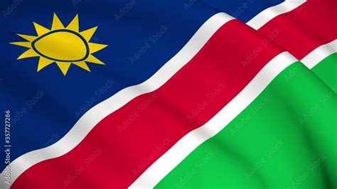 Stockvideon Namibia National Flag 4k Seamless Loop Animation Of The