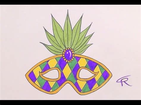 EASY How To Draw A Mardi Gras Mask Part 2 ICanHazDraw YouTube