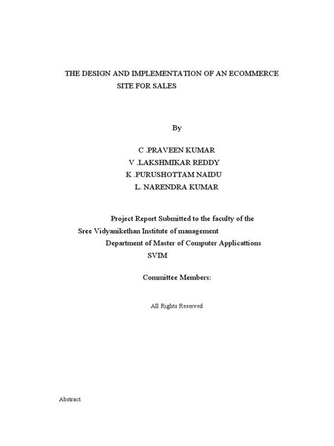 Mba Project Report Pdf Data Model Online Shopping