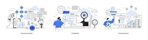 business automation ai integration and cloud computing concepts with