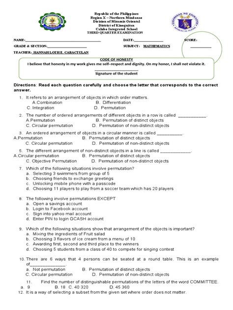 10 Math Pdf Permutation Mathematics