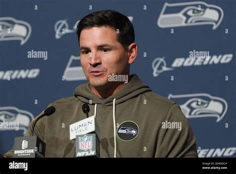 Seattle Seahawks Head Coach Mike Macdonald Speaks During A Press