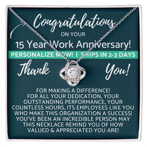 Happy 15th Work Anniversary Personalized 15 Year Job Service Etsy