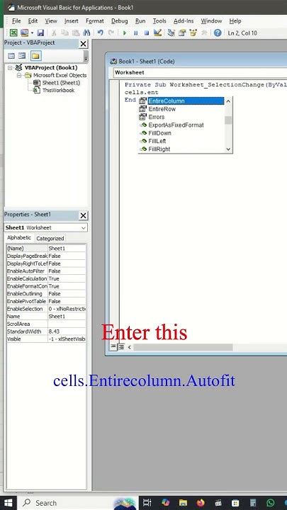 How To Auto Adjust Cells In Excel Vba Easy Code Youtube
