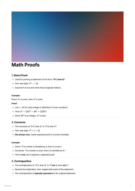 Math Proofs 1 Summary Of Direct Proofs And Logic Studocu