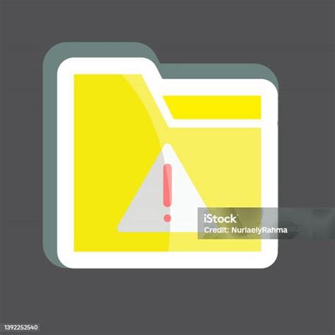 폴더에 스티커 경고 사용자 인터페이스 기호에 적합합니다 편집 가능한 간단한 디자인 디자인 템플릿 벡터 간단한 기호 그림 검색에 대한 스톡 벡터 아트 및 기타 이미지 Istock