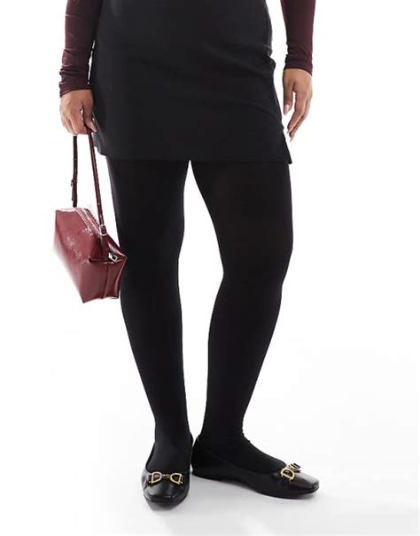 Asos Design Curve 200 Denier Tights In Black Black Asos