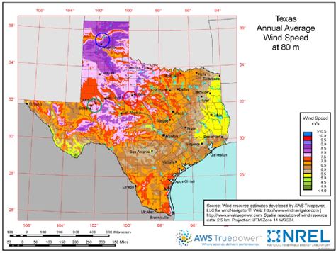 Annual Average Wind Speed In Texas 20 Download Scientific Diagram