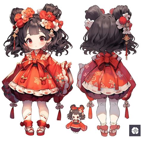 Premium Photo Character Anime Of Female Chibi Kawaii Dancer Fashion