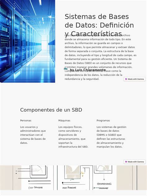 Sistemas De Bases De Datos Definicion Y Caracteristicas Pdf Bases