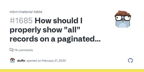 How Should I Properly Show All Records On A Paginated Table · Issue