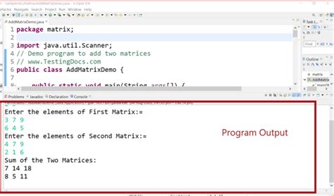 Write A Java Program To Add Two Matrices Testingdocs