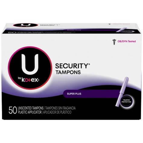 U By Kotex Security Super Plus Unscented Tampons 50 Ct Qfc