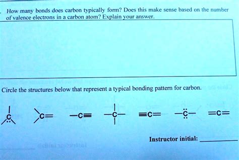 Solved How Many Bonds Does Carbon Typically Form Does This Make Sense