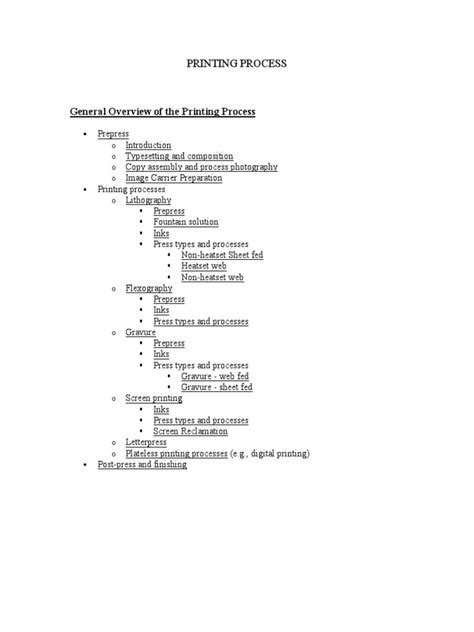 Printing Process Pdf Lithography Printing