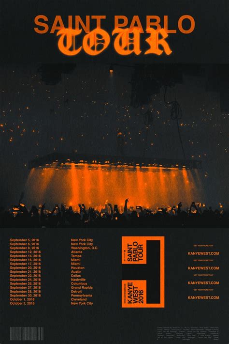 Kanye West Saint Pablo Tour Poster Defining Saint Pablo Saint