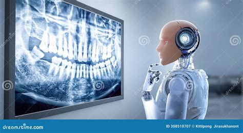 medical technology concept with artificial skin robot analyze x ray