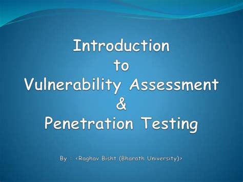 Introduction To Penetration Testing Pptx