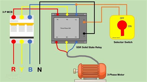 3 Phase Motor With Ssr Relay Selector Switch Connection Wiring Diagram Electrical And