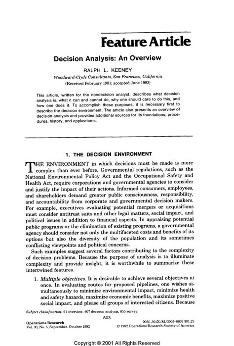 Pdf Decision Analysis An Overview Pdf Decision Analysis An Overview