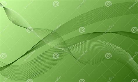 Green Soft Lines Wave Curves With Smooth Gradient Abstract Background Stock Illustration