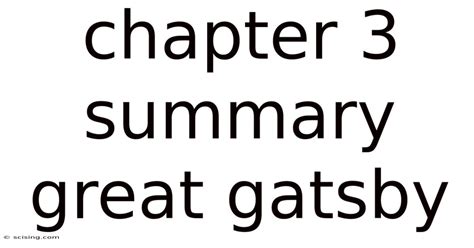Chapter 3 Summary Great Gatsby