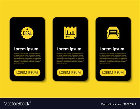 Set Envelope Document With Graph Chart And Deal Vector Image